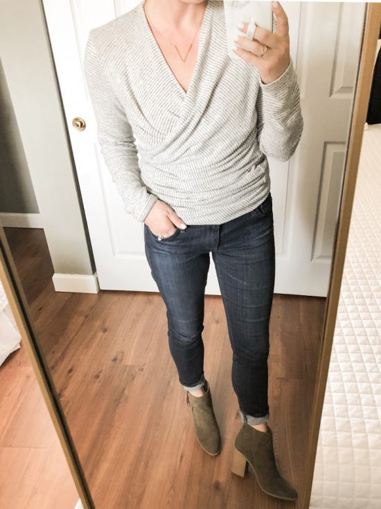 How to Wear a Wrap Sweater 4 Ways - Lovely Lucky Life